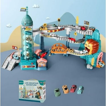 Magic Tracks Mega Set: Flex Glow in the Dark Racetrack with 2 LED Race ...