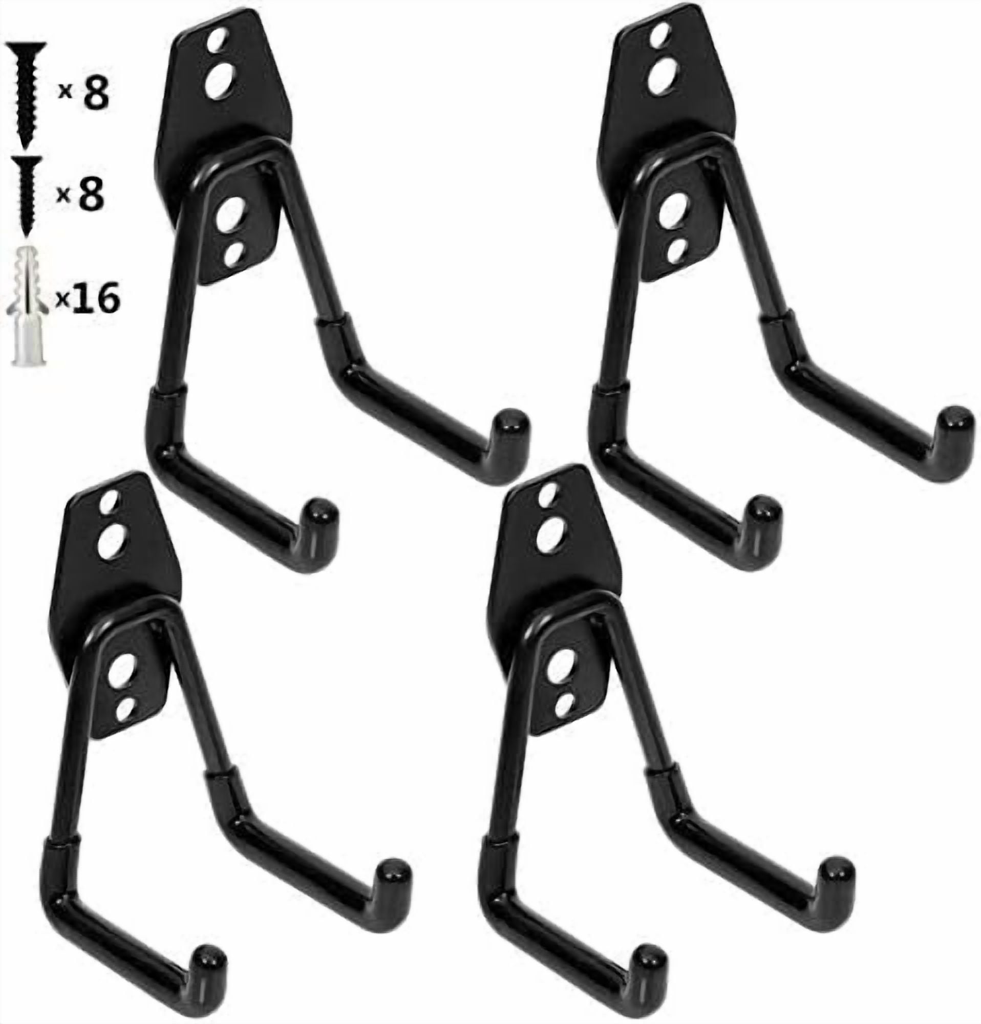 Garage Utility Double Hooks,Heavy Duty Steel Wall Mount Storage ...