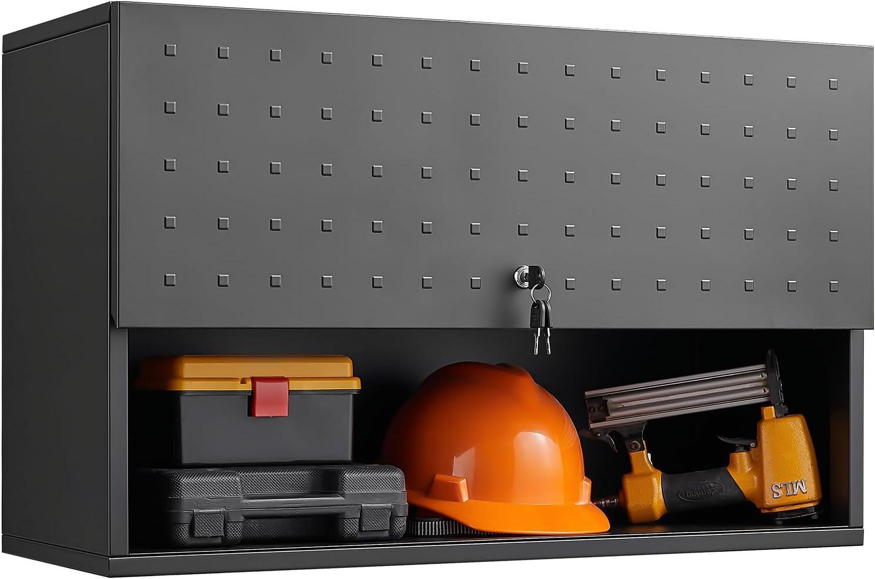 Garage Wall Cabinet Metal Garage Locker Steel Storage Cabinet Flip Up ...