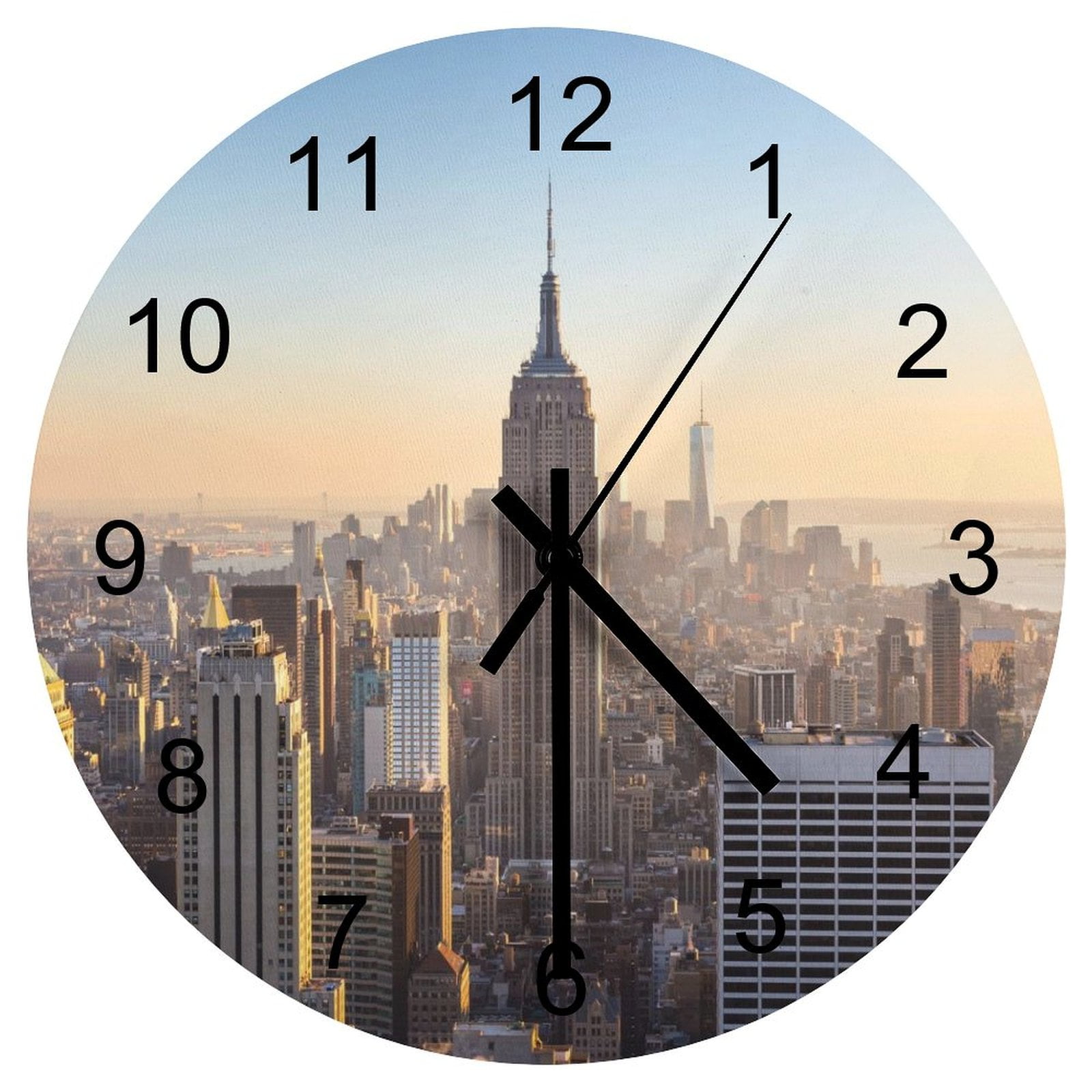 Garage Wall Clock American city Clocks 12 inch Silent Wood Round ...