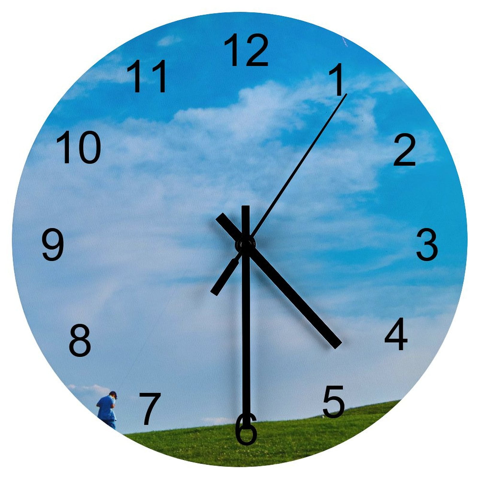 Garage Wall Clock Natural blue sky and clouds Clocks 12 inch Mute ...