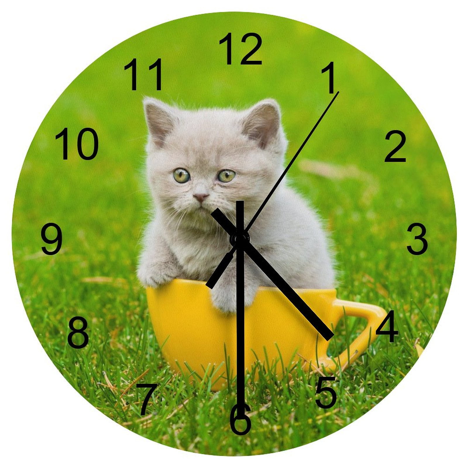 Garage Wall Clock little white Clocks 12 inch Silent Fashion Round ...