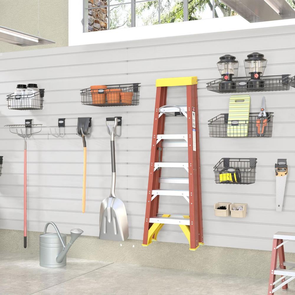 Garage Wall Organizer Slatwall Panels, 8Ft X 4Ft PVC Slat Wall System ...