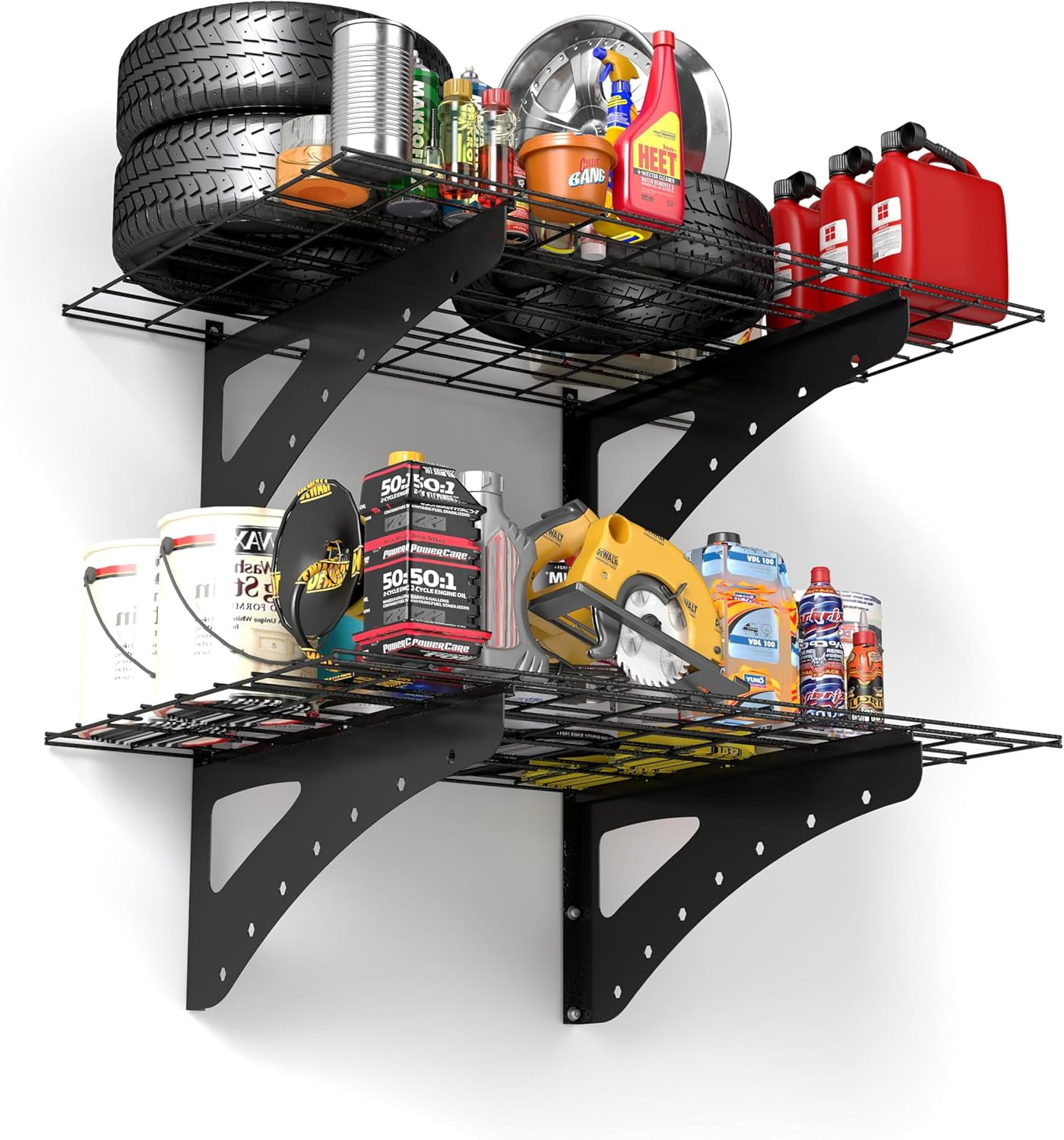 Garage Wall Shelving, 2-Pack, 3x2FT, Heavy Duty Wall Shelves ...