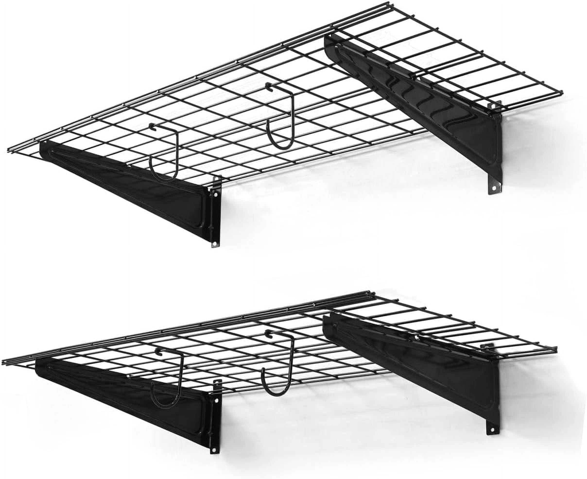 Garage Wall Shelving 72 In W X 18 In D Wall Mounted Garage Shelves W 4 Bike Hooks Heavy Duty