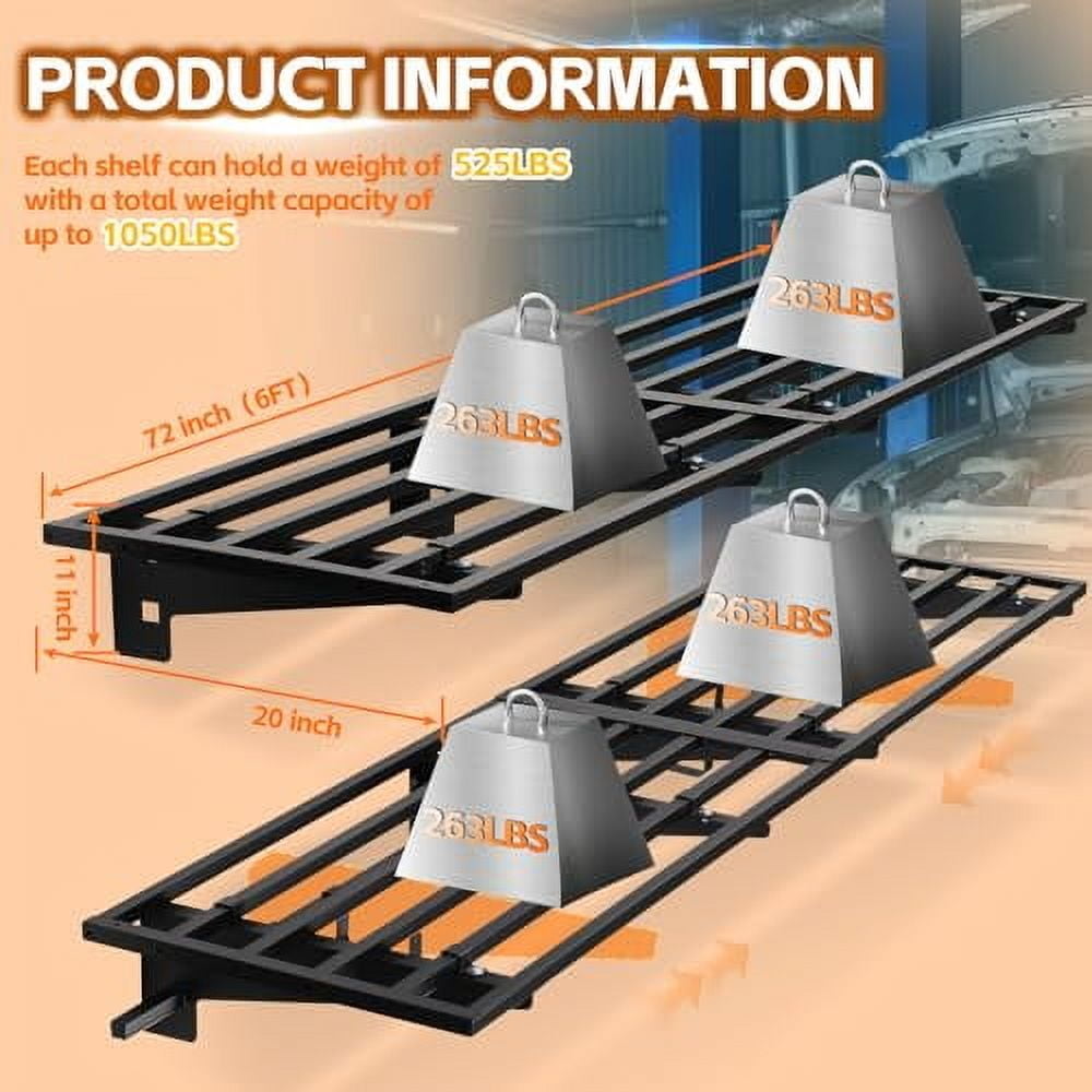 Garage Wall Shelving with Hooks,2-Pack 1.64 x 6ft Garage Storage Rack ...