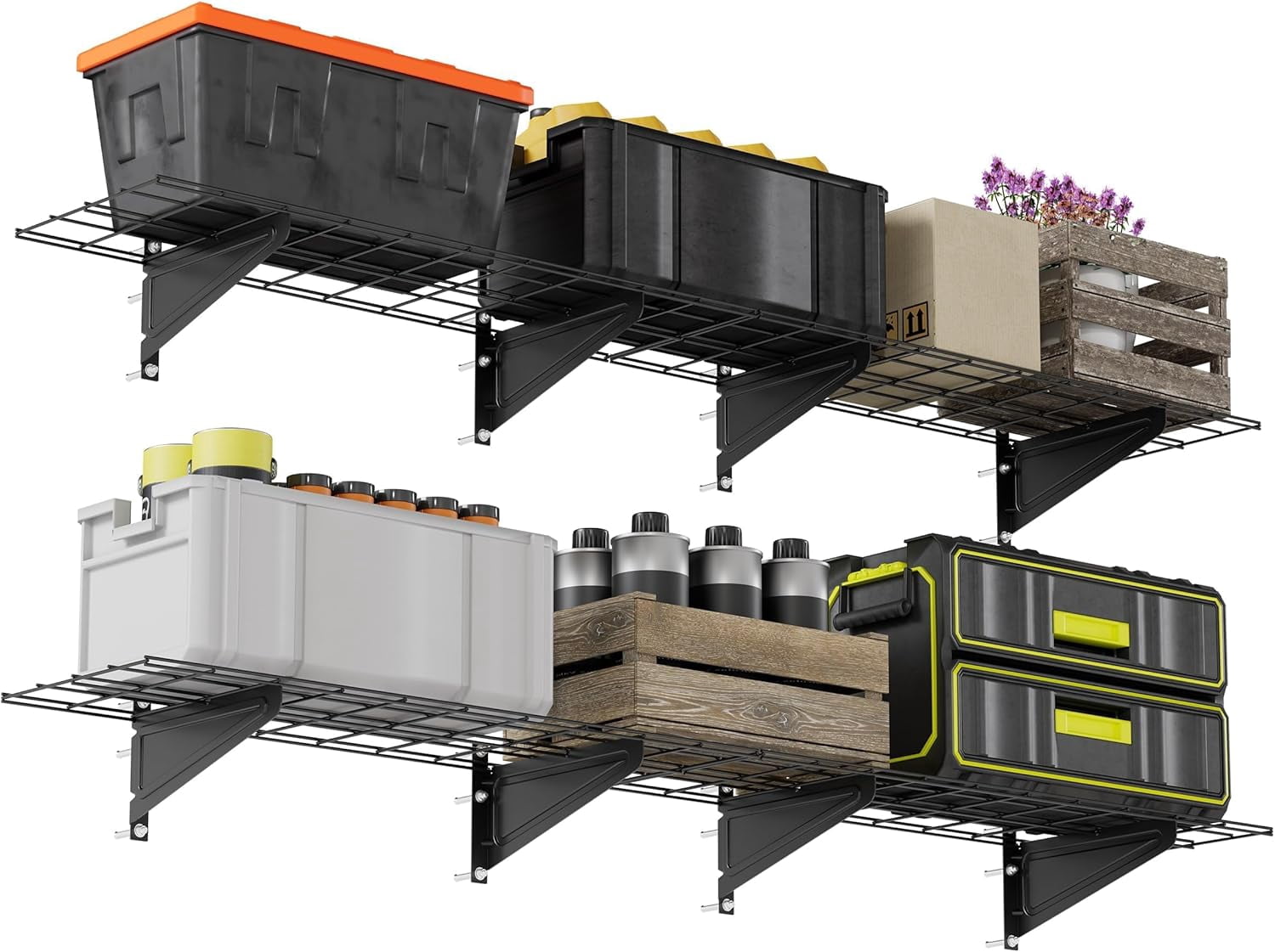 Garage Wall Shelving Shelf Storage Rack Floating Shelves Wall Mounted ...