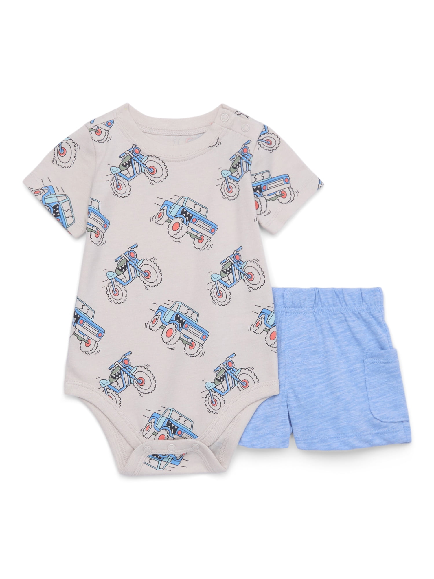 Garanimals Baby Boy Bodysuit & Cargo Shorts Set, Cotton Blend, Sizes 0 ...