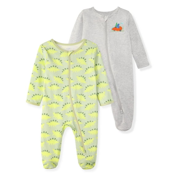 Garanimals Baby Boy Cotton Footed Sleep & Play Pajamas, Graphic Prints ...