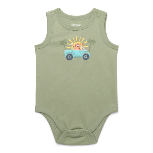 Garanimals Baby Boy Graphic Jersey Tank Bodysuit, Sizes 0-24 Months - Walmart.com