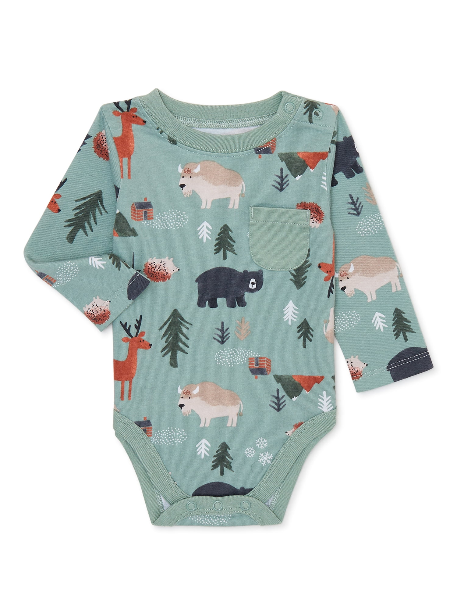 Garanimals Baby Boy Long Sleeve All Over Print Bodysuit, Sizes 0 Month - 24 Months - Walmart.com
