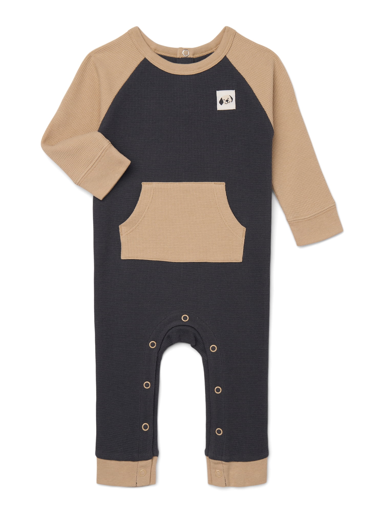 Garanimals Baby Boys Colorblock Waffle Jumpsuit One-Piece with Long ...