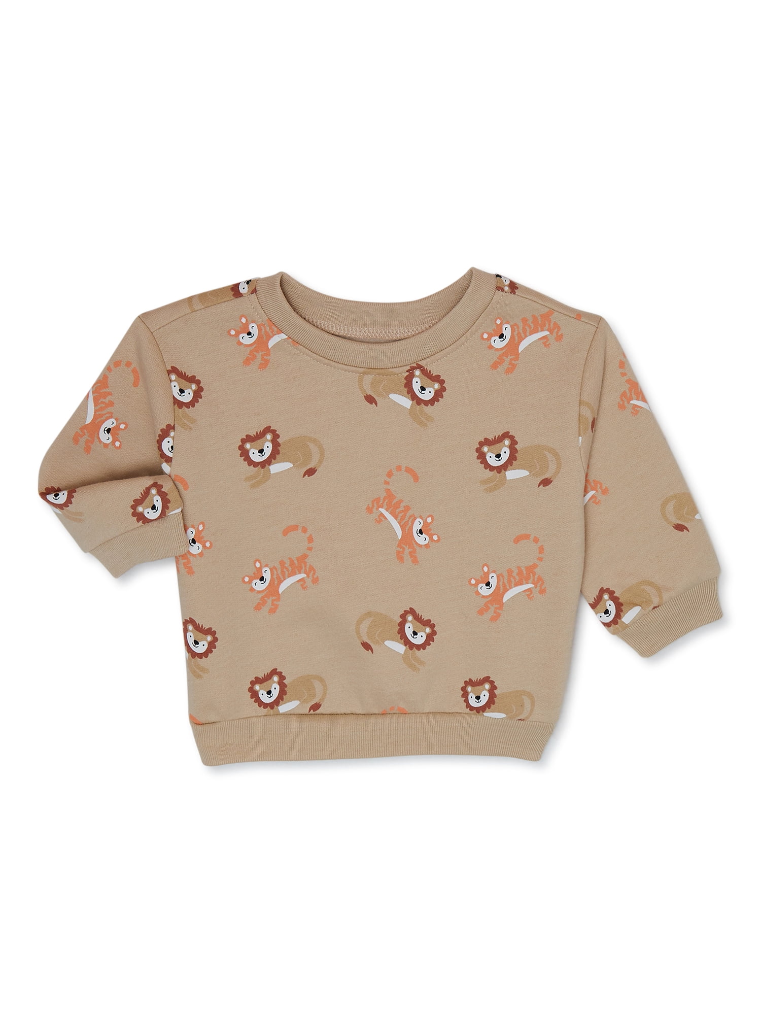 Garanimals Baby Boy Long Sleeve Fleece Print Top, Sizes 0-24 Months ...