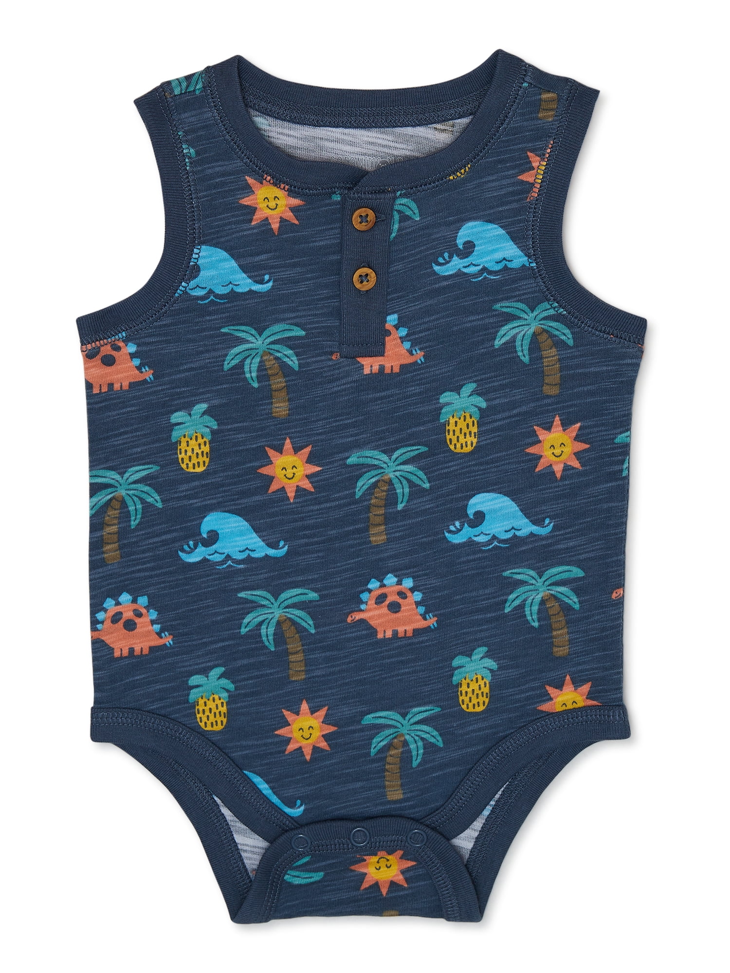 Garanimals Baby Boy Print Jersey Henley Tank Bodysuit, Sizes 0-24 Months - Walmart.com