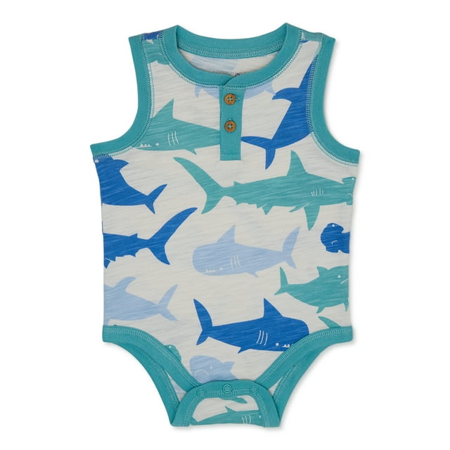 Garanimals Baby Boy Print Jersey Henley Tank Bodysuit, Sizes 0-24 Months - Walmart.com