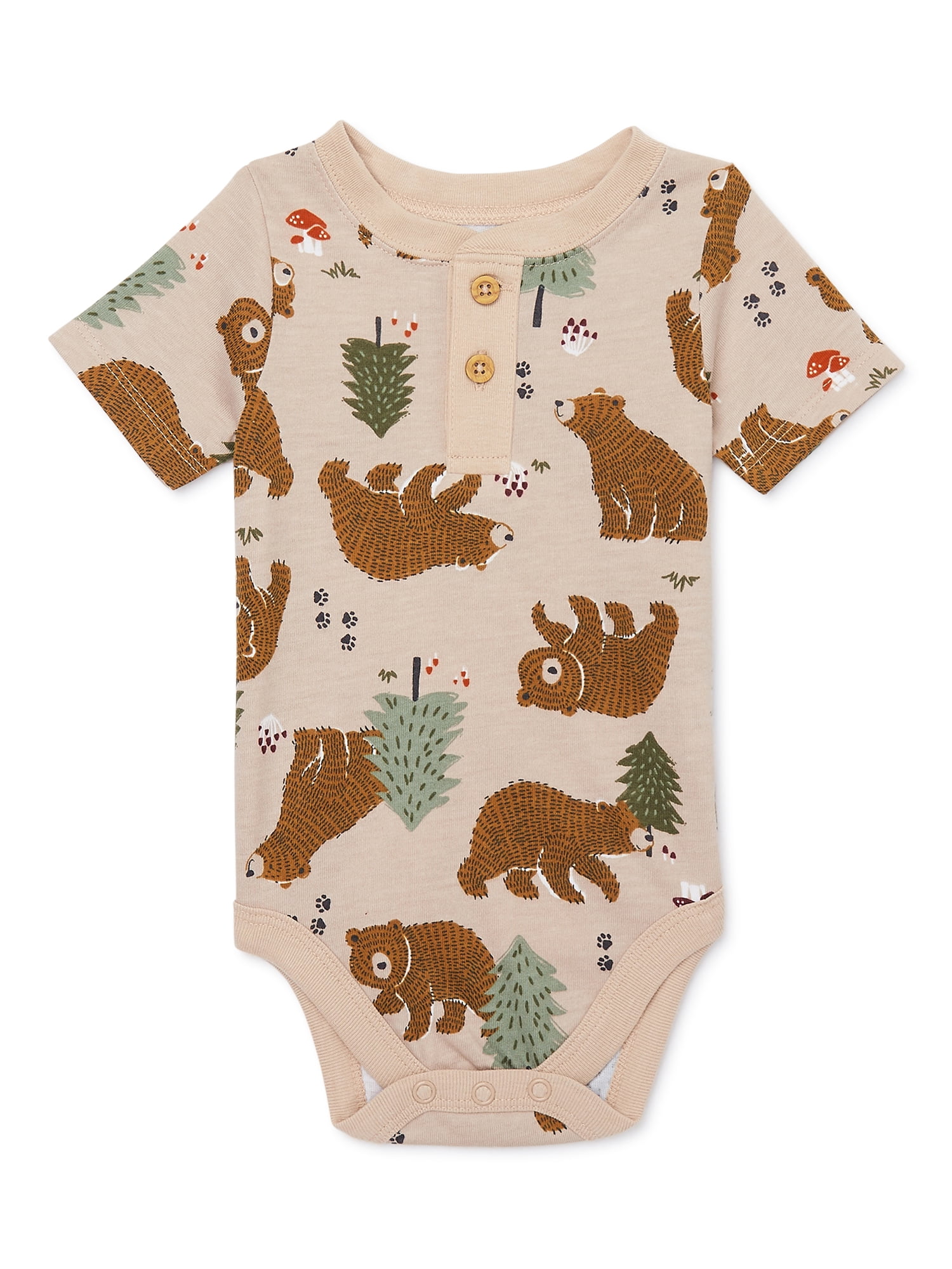 Garanimals Baby Boy Short Sleeve Henley Bodysuit, Sizes 0-24 Months - Walmart.com