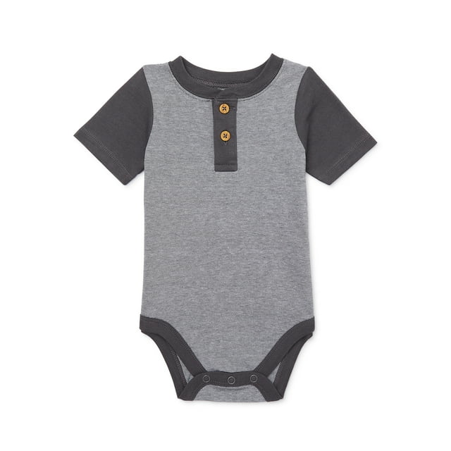 Garanimals Baby Boy Short Sleeve Henley Bodysuit, Sizes 0-24 Months - Walmart.com