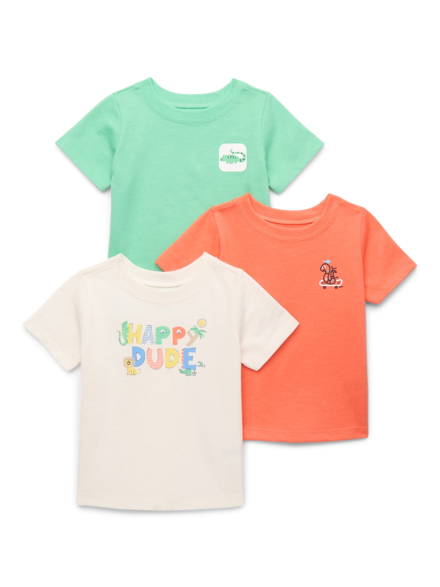 Garanimals Baby Boy Short Sleeve Jersey Graphic Tees Multipack, 3-Pack ...