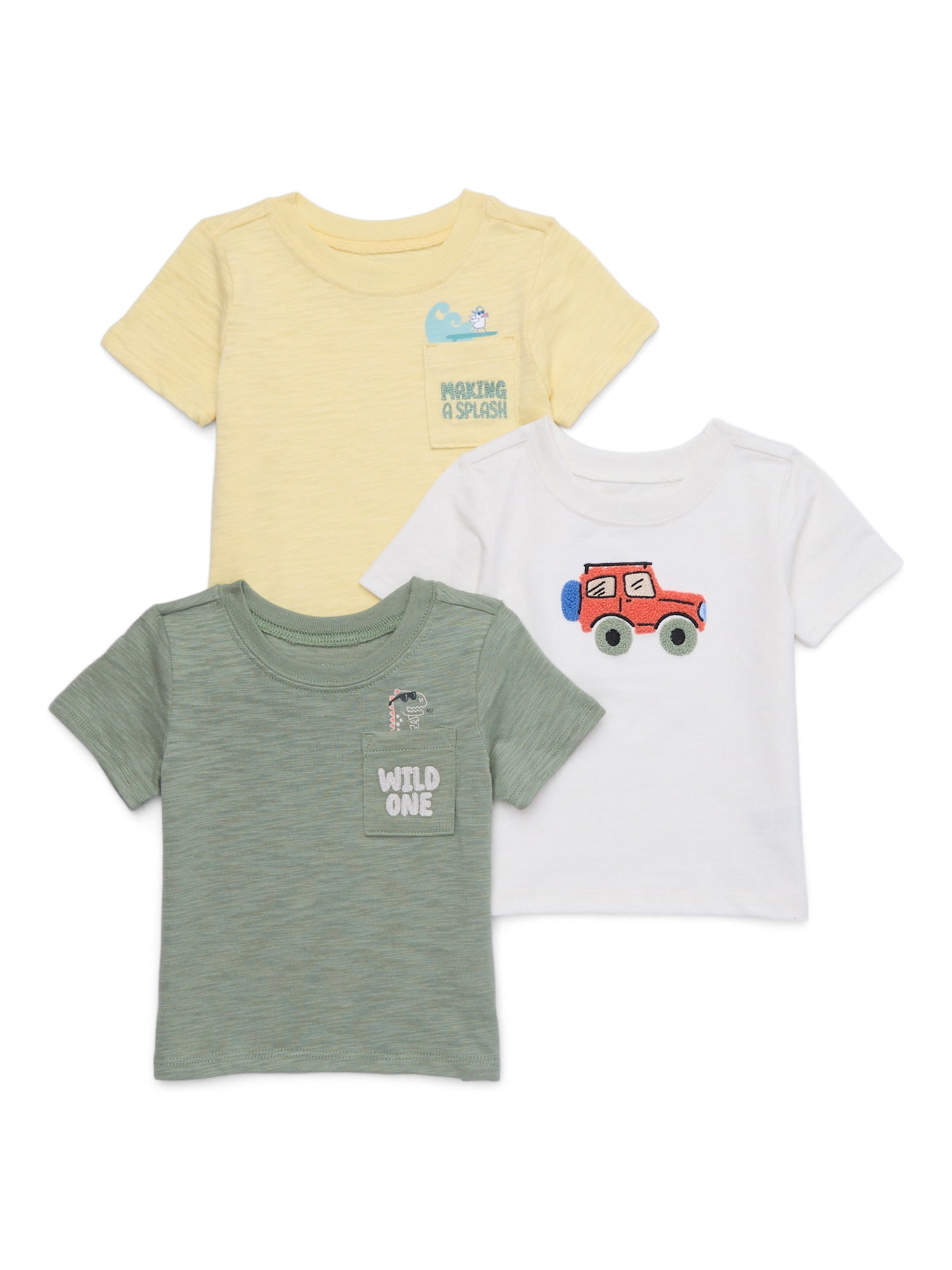 Garanimals Baby Boys’ Short Sleeve Tee, 3-Pack, Sizes 0m-24m - Walmart.com