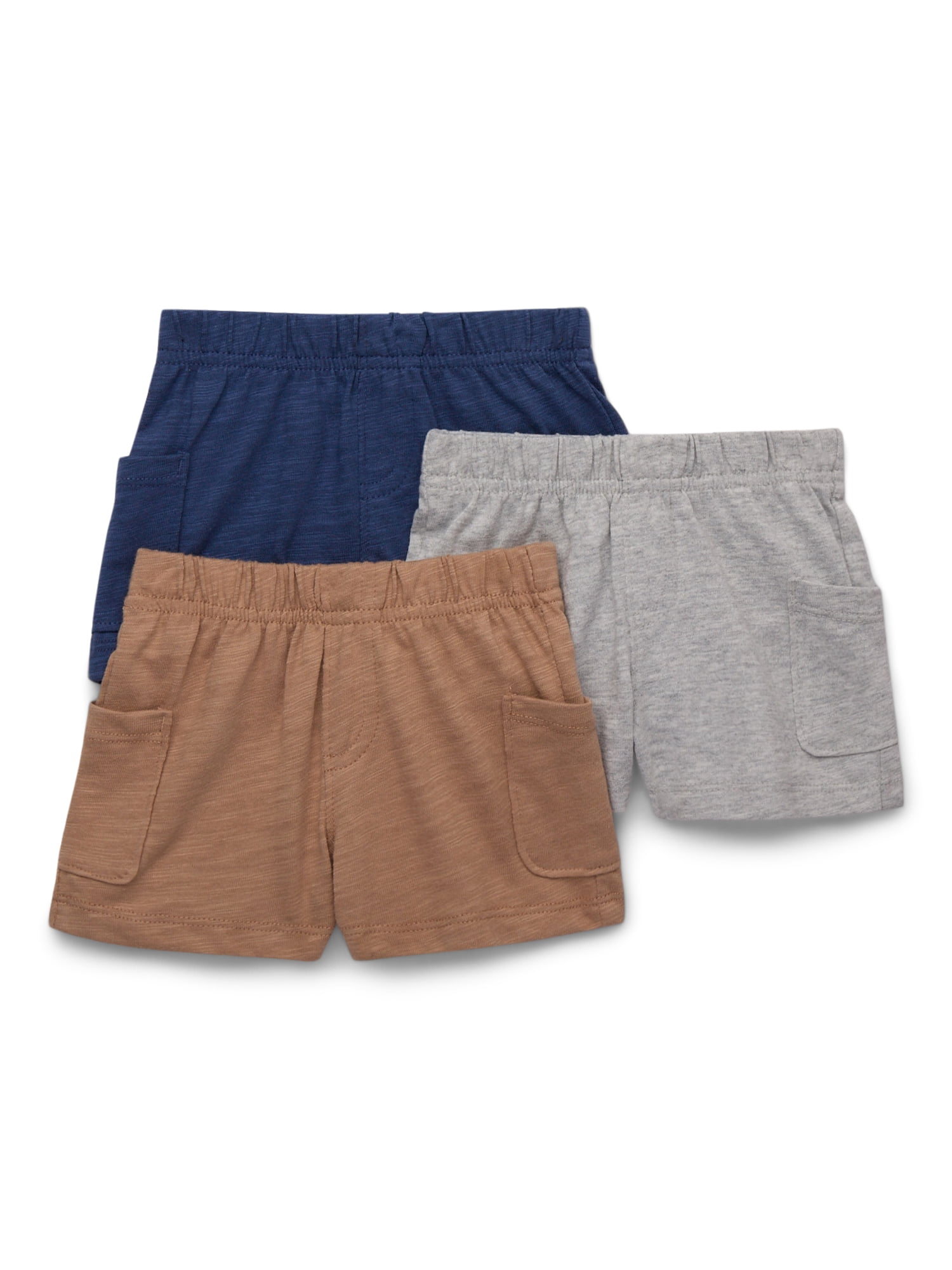 Garanimals Baby Boy Slub Jersey Shorts Multipack, 3-Pack, Sizes 0-24 ...