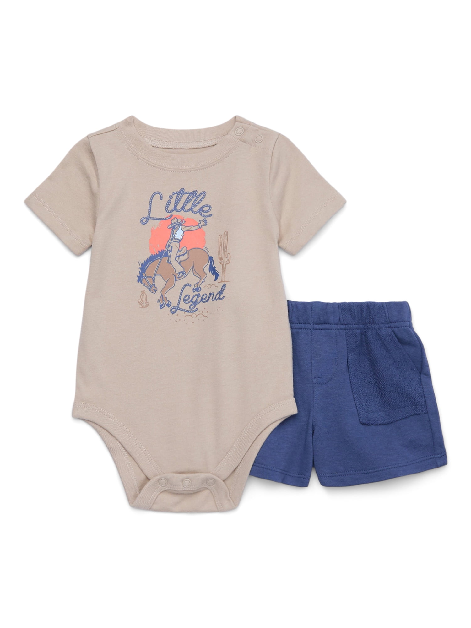 Garanimals Baby Boys' Bodysuit and Cargo Shorts Set, 2-Piece, Sizes 0m ...