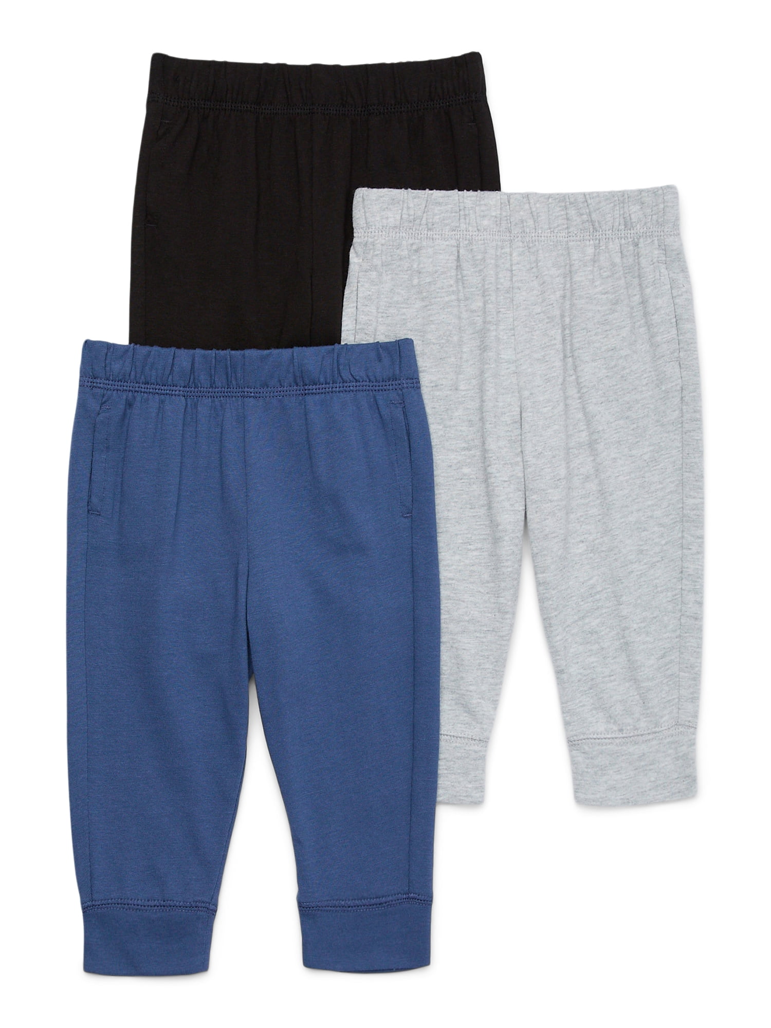 Garanimals Baby Boys Jersey Jogger Pants 3-Pack Soft Comfy Elastic ...