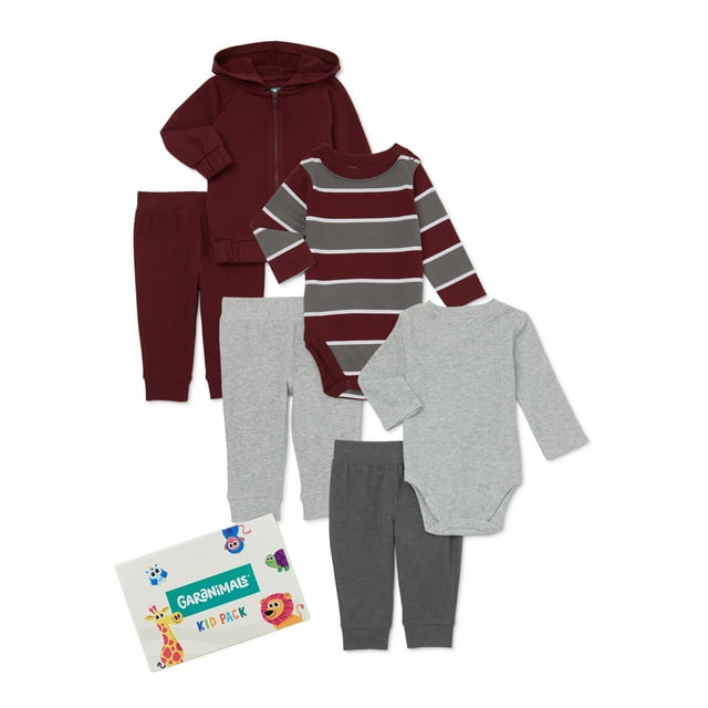 Garanimals Baby Boys Mix and Match Outfit Kid-Pack, 6-Piece, Sizes 0 ...