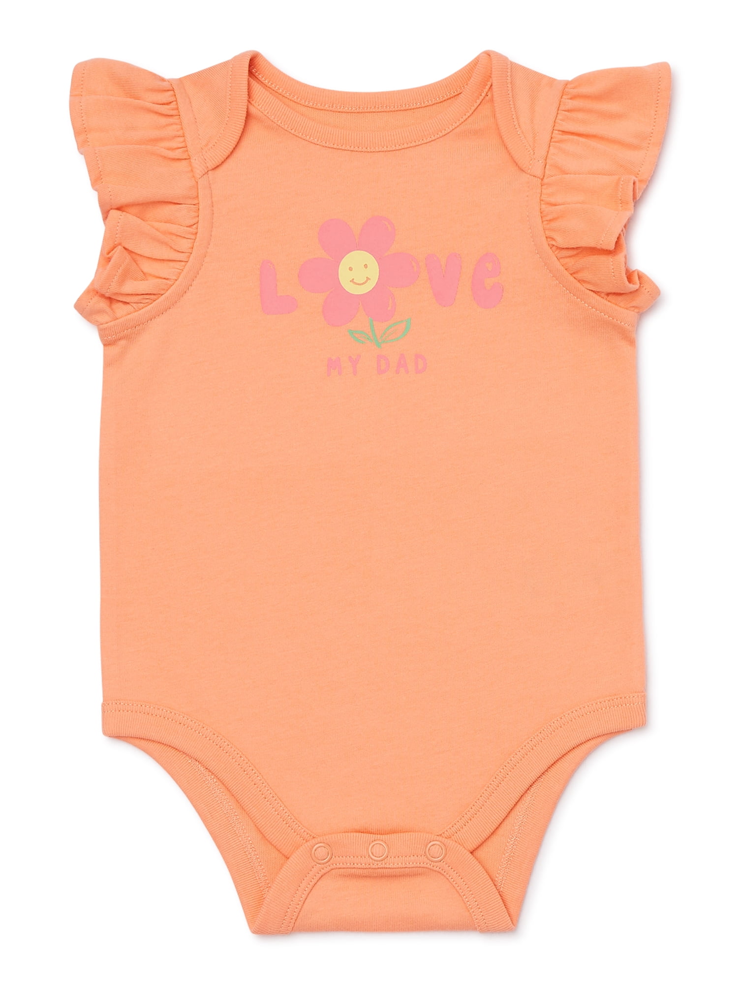 Garanimals Baby Girl Flutter Sleeve Graphic Bodysuit, Sizes 0-24 Months - Walmart.com