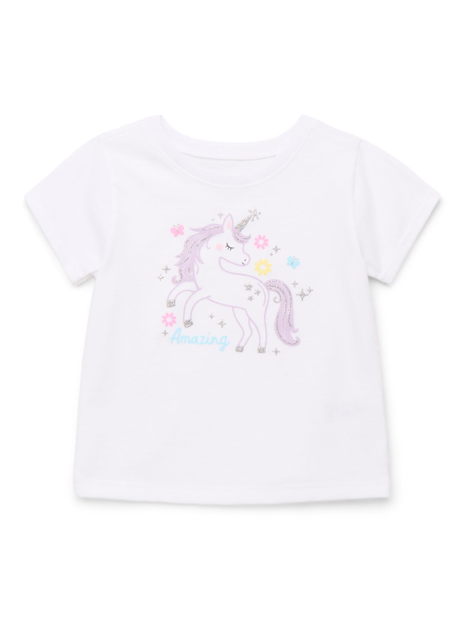 Garanimals Baby Girl Graphic T-Shirt with Short Sleeves, Sizes 0M-24M ...