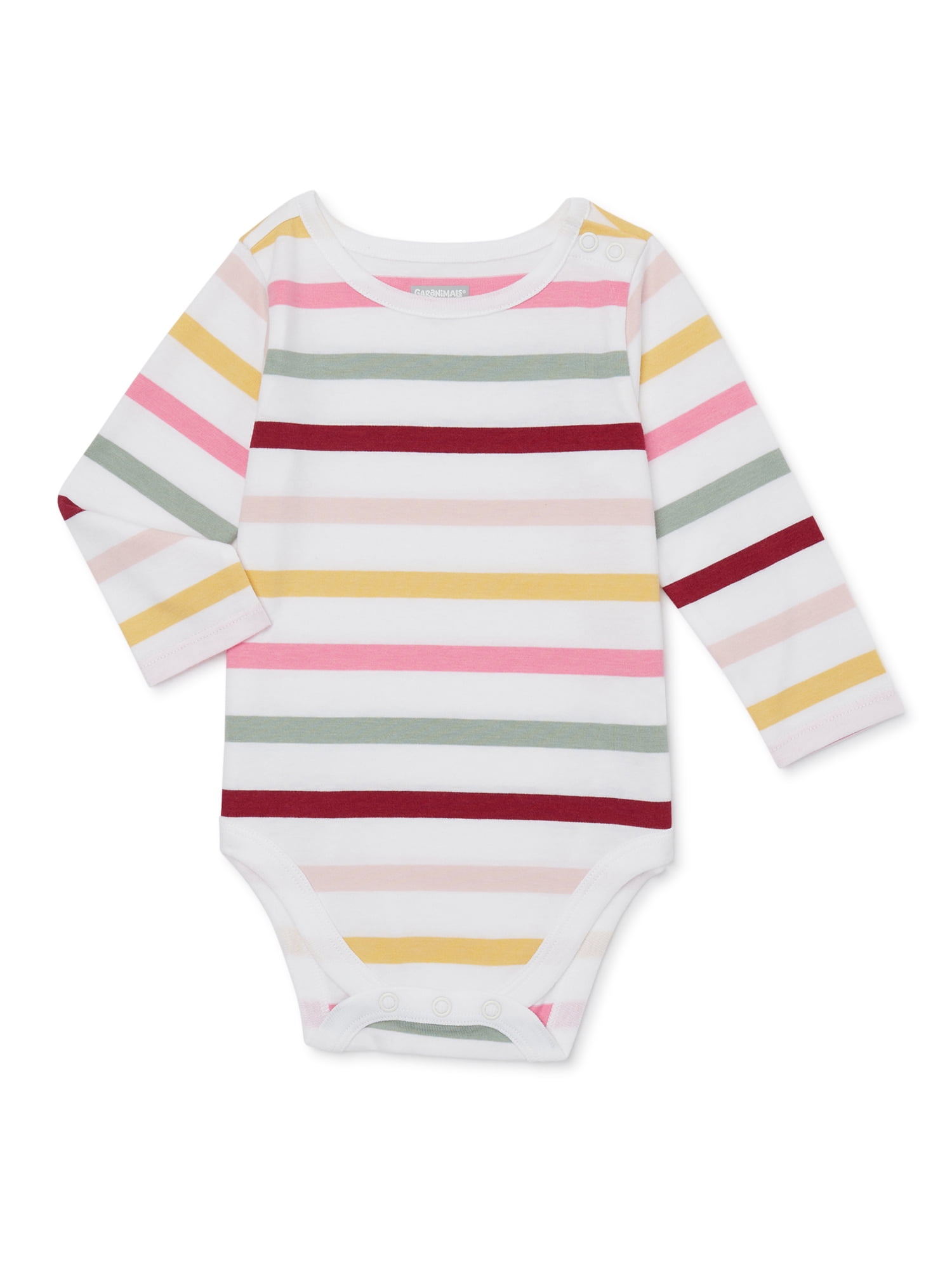Garanimals Baby Girl Long Sleeve Print Bodysuit, Sizes 0-24 Months ...