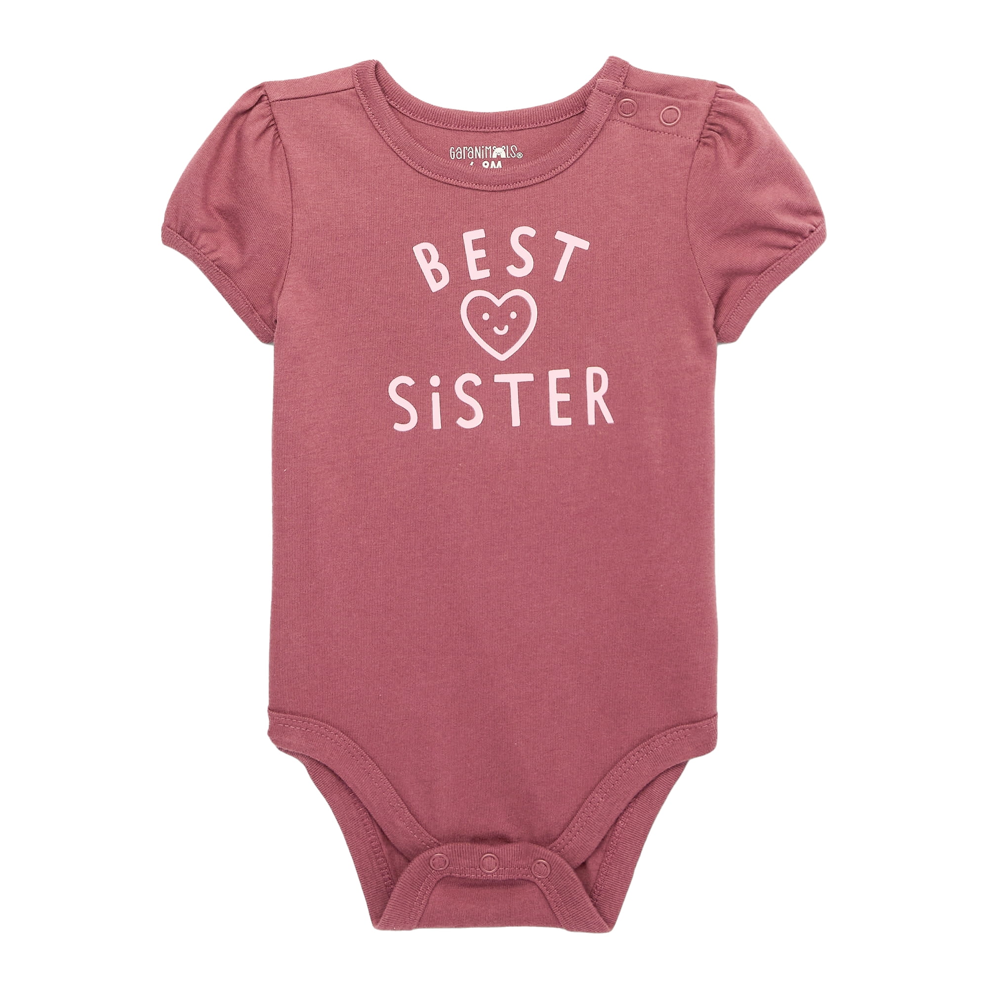 Garanimals Baby Girl Puff Short Sleeve Graphic Bodysuit, Sizes 0-24 ...