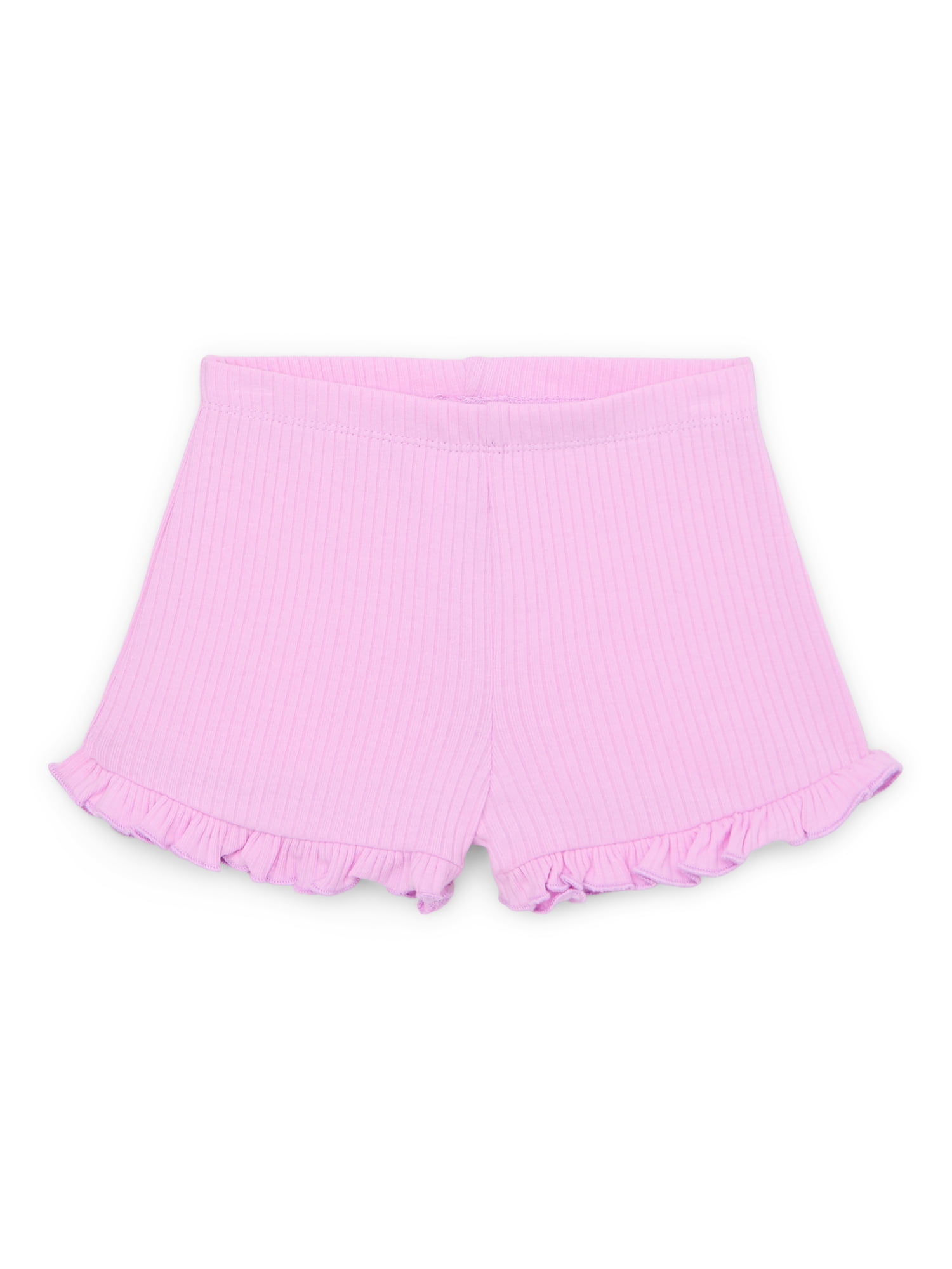 Garanimals Baby Girl Ruffle Ribbed Shorts, Elastic Waist, Sizes 0-24 ...
