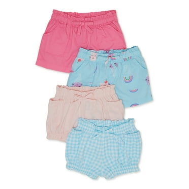 Little Star Organic Baby Girl 3 Pk Pull-On Shorts, Size Newborn-24 ...