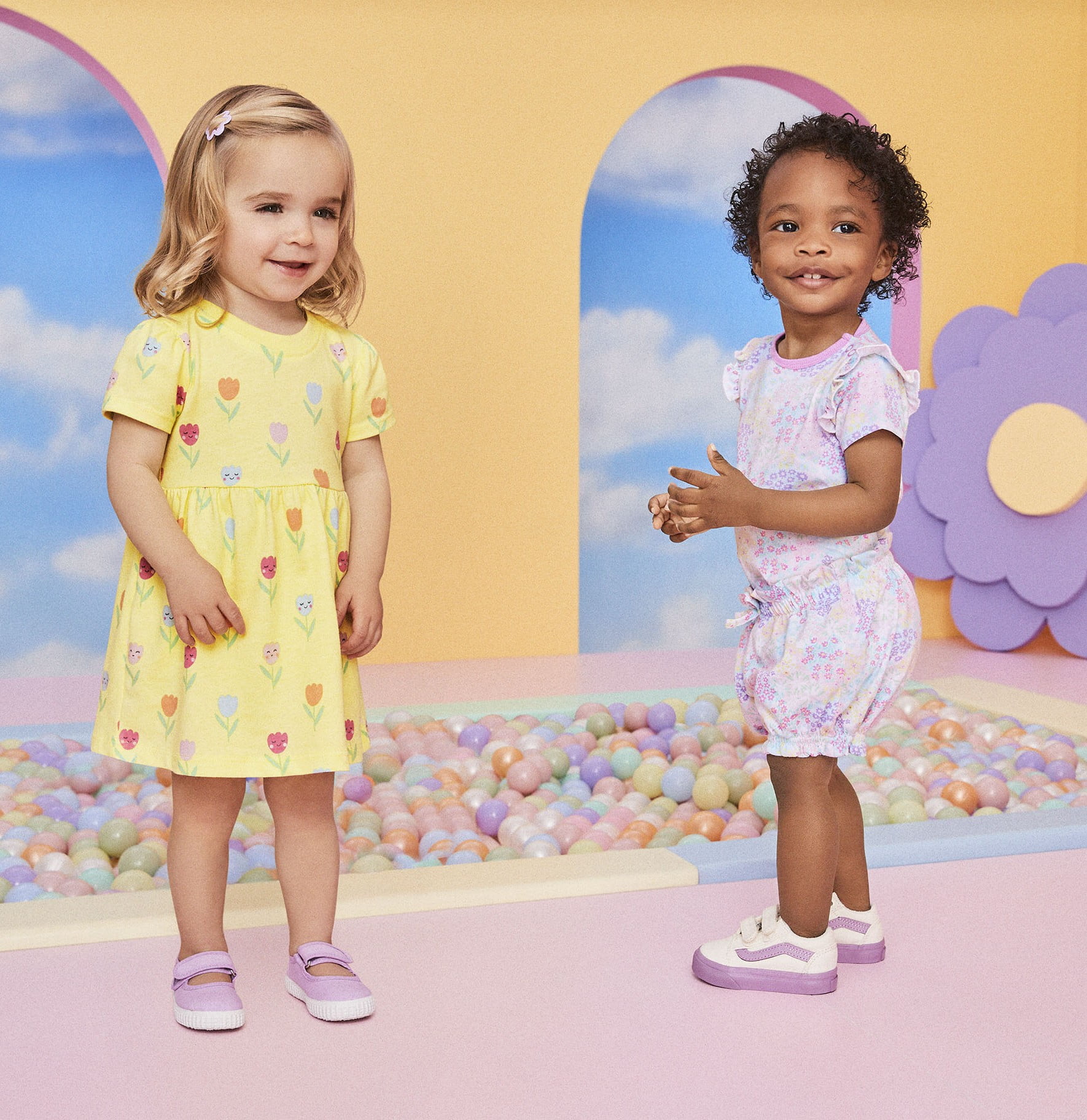 Garanimals Baby Girl Short Sleeve Jersey Assorted Bodysuits Multipack ...