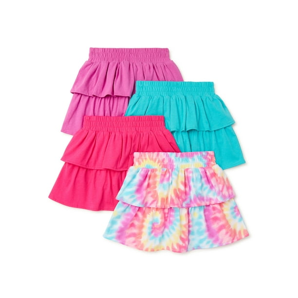Garanimals Baby Girl & Toddler Girl Skort Multipack, 4-Pack, Sizes 12M ...