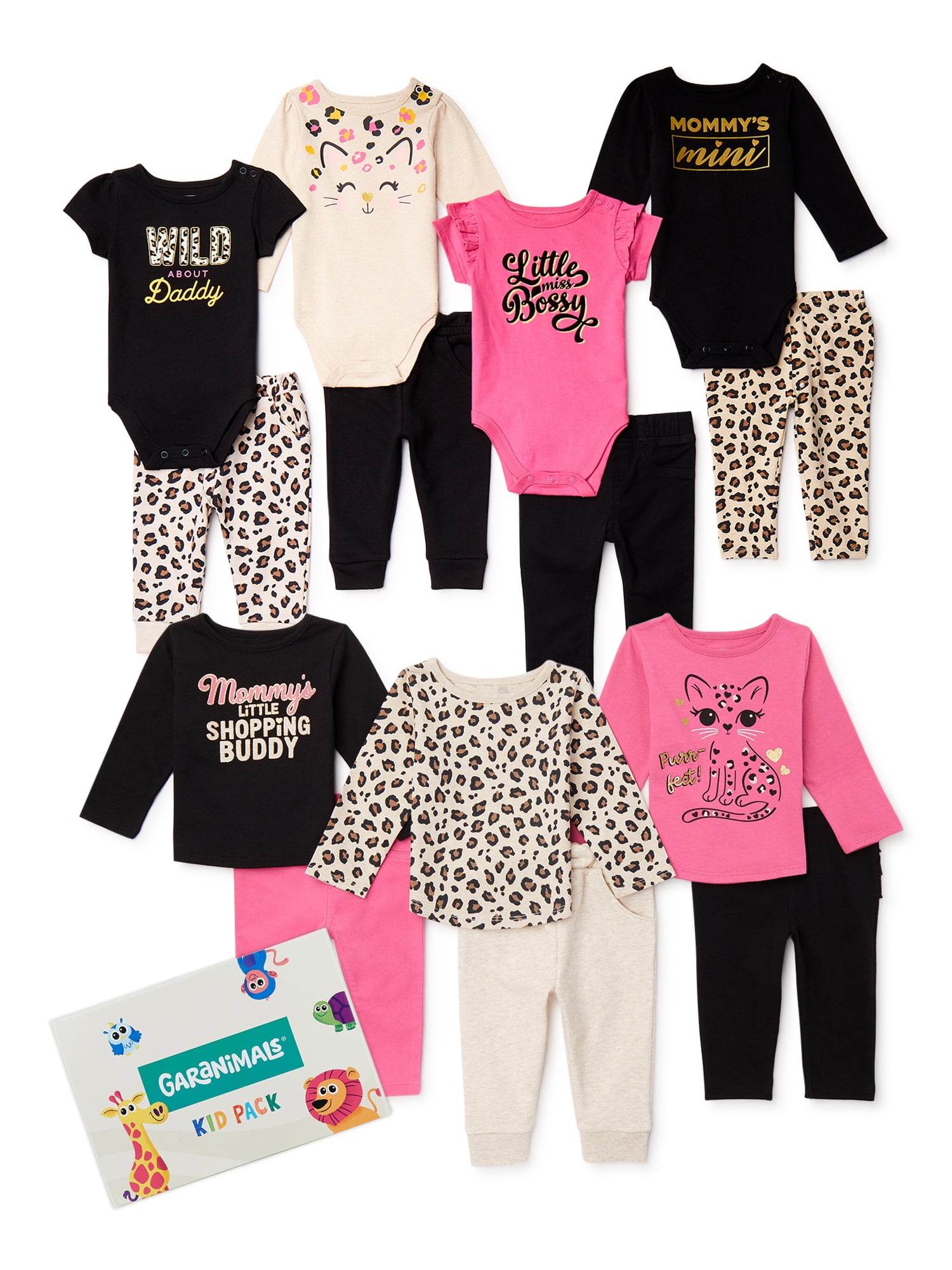 Garanimals Baby Girls’ Long Sleeve Mix & Match Outfit Kid Pack Gift Box ...