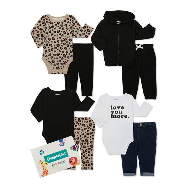 Garanimals Baby Girls Mix and Match Outfit Kid-Pack, 8-Piece, Sizes 0 ...