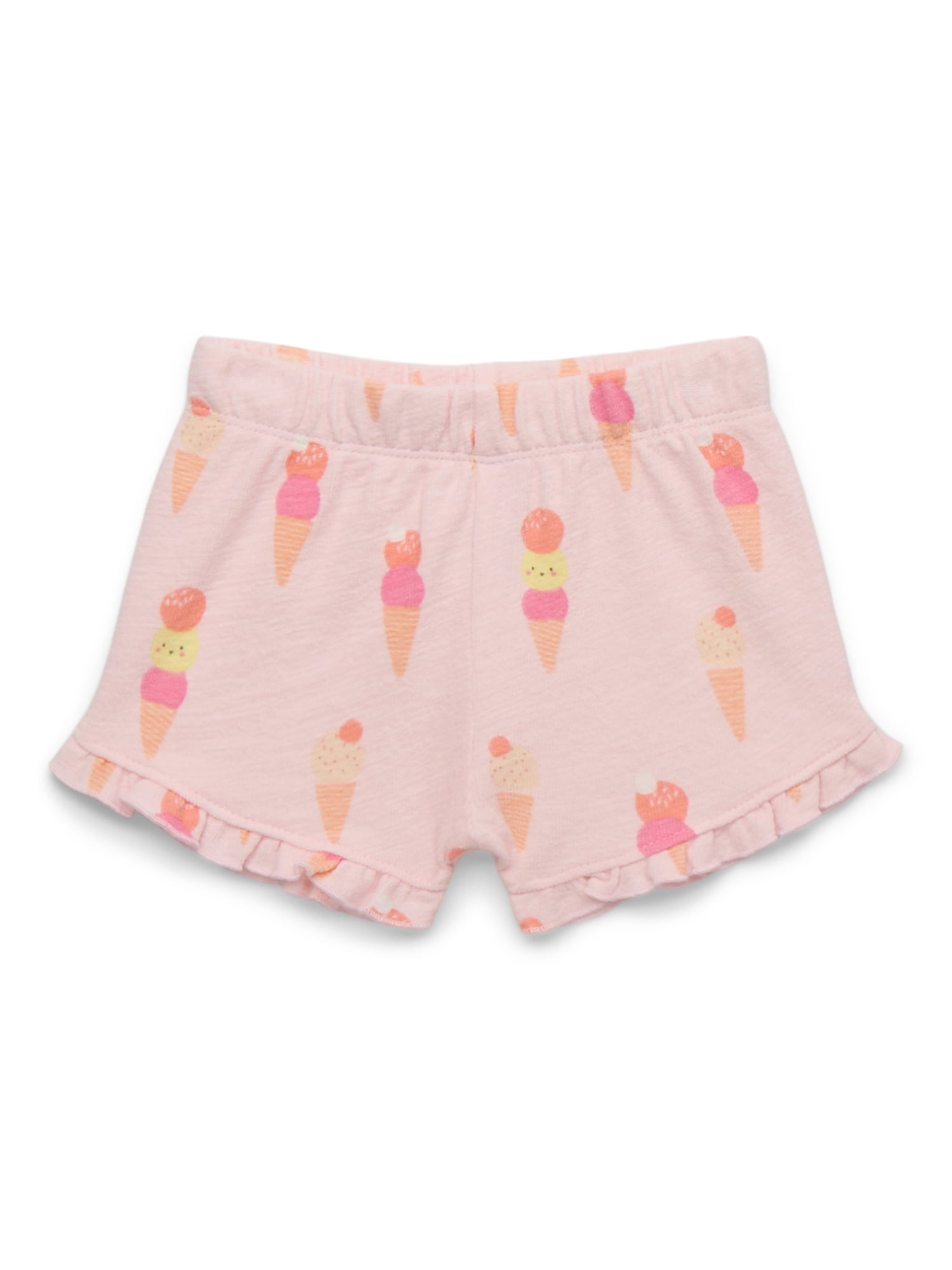 Garanimals Baby Girls Printed Knit Ruffle Shorts, Sizes 0M-24M ...