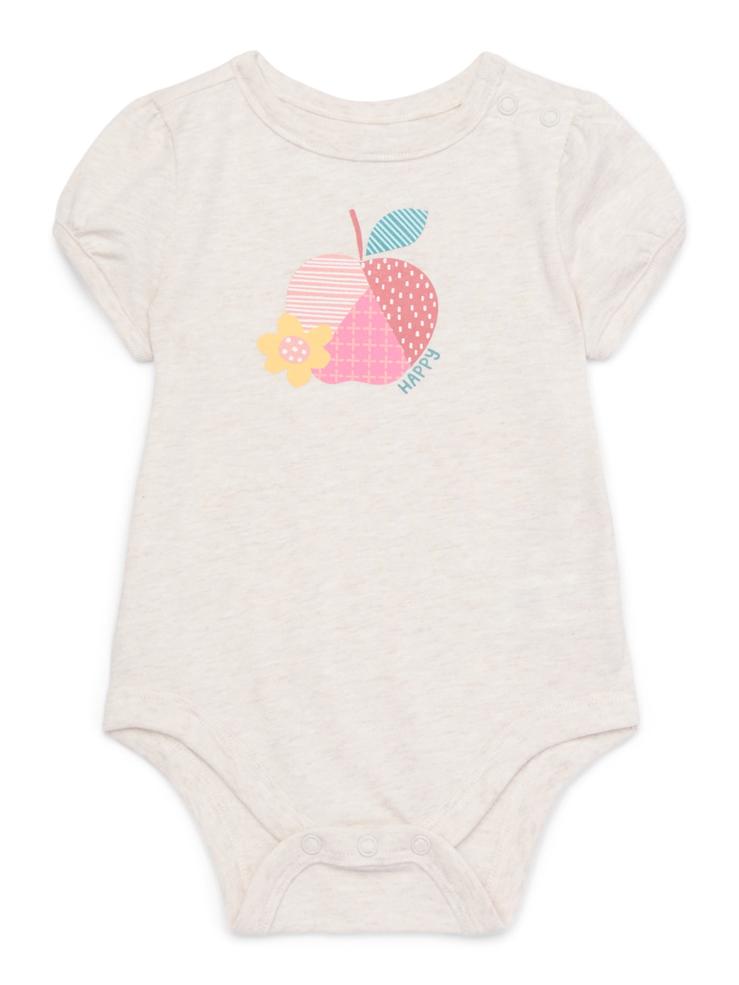 Garanimals Baby Girl Puff Short Sleeve Graphic Bodysuit, Sizes 0-24 ...