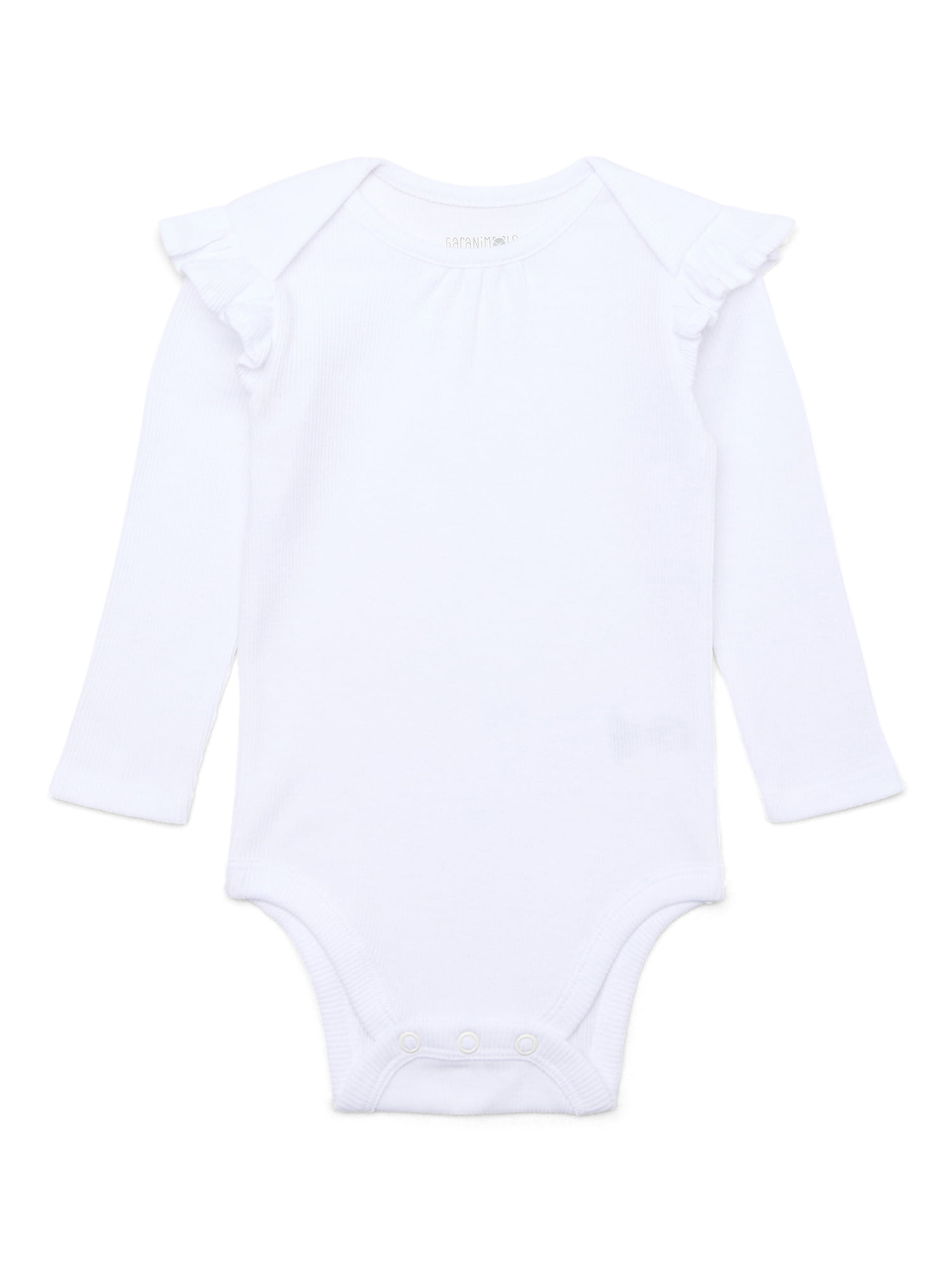 Garanimals Baby Girl Long Sleeve Rib Bodysuit, Sizes 0-24 Months ...