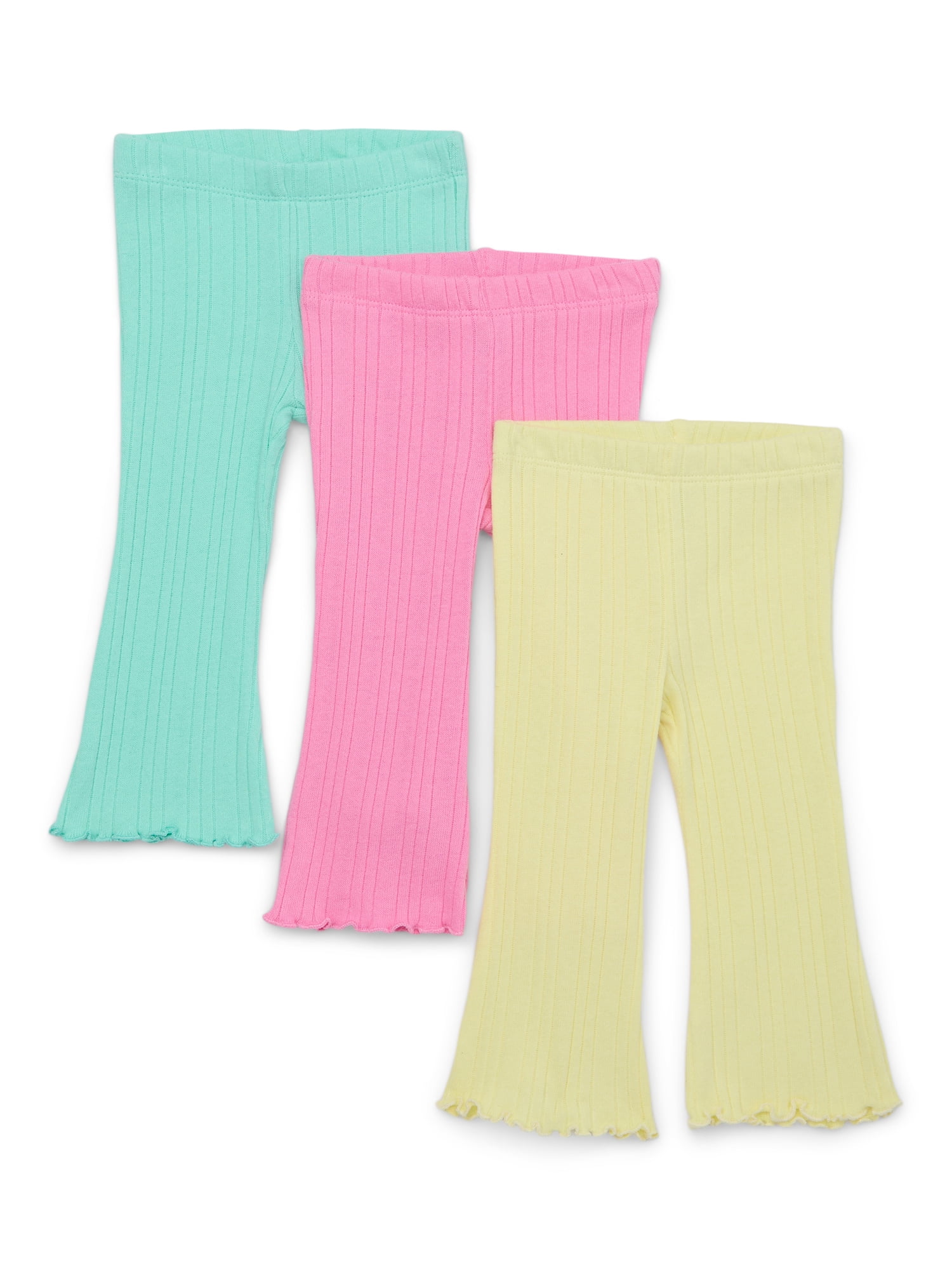 Garanimals Baby Girls Rib Jersey Leggings with Lettuce-Edge Trim, 3 ...