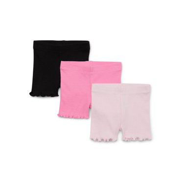 Little Star Organic Baby Girl 3 Pk Pull-On Shorts, Size Newborn-24 ...