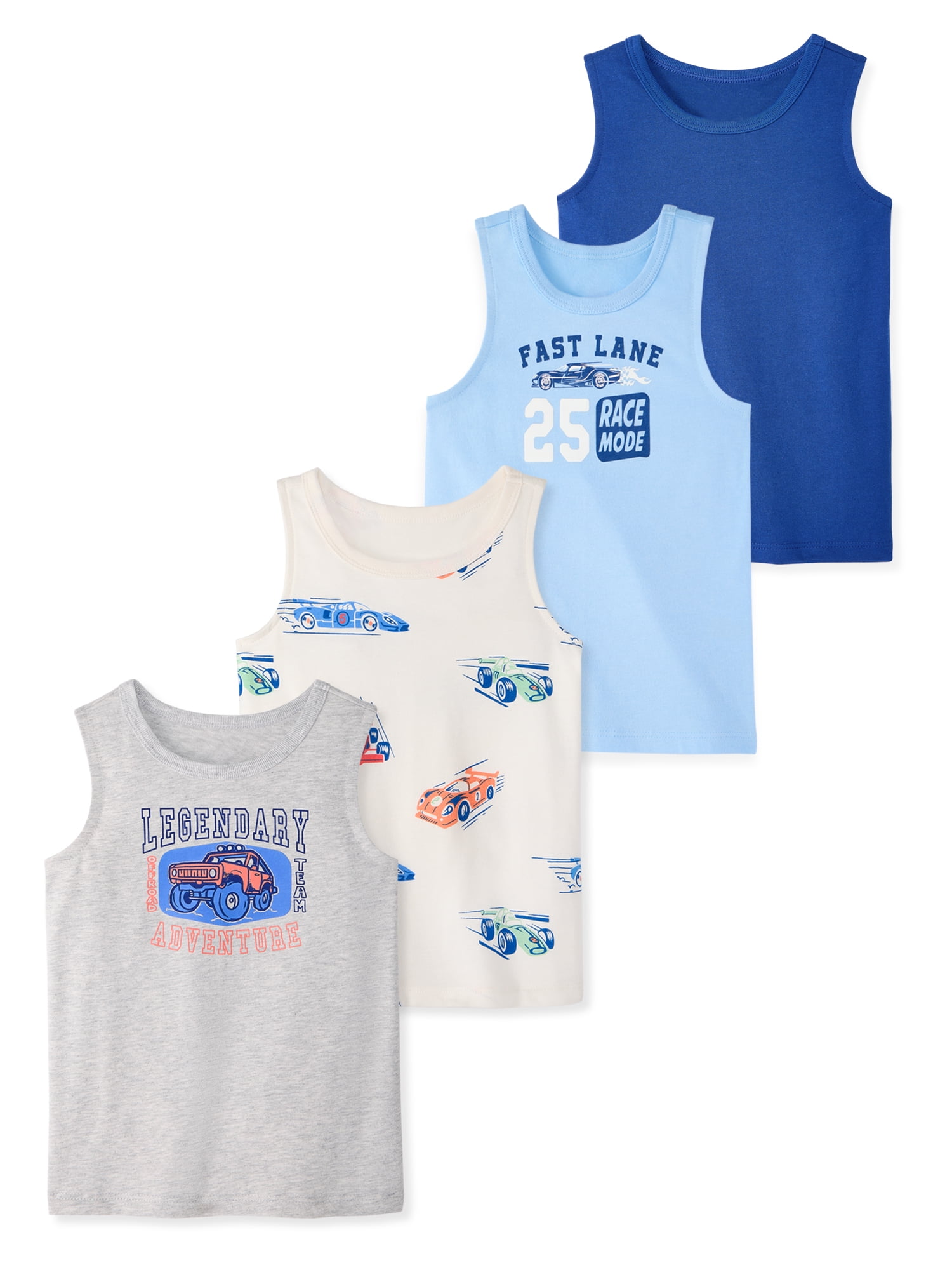Garanimals Newborn, Baby & Toddler Boy Cotton Graphic Tank Tops, 4-Pack ...