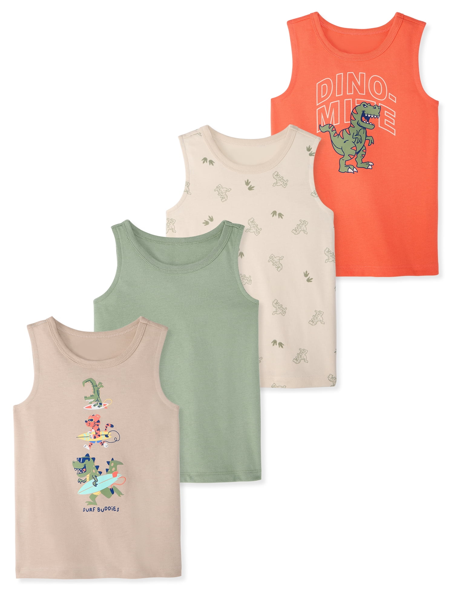 Garanimals Newborn, Baby & Toddler Boy Cotton Graphic Tank Tops, 4-Pack ...