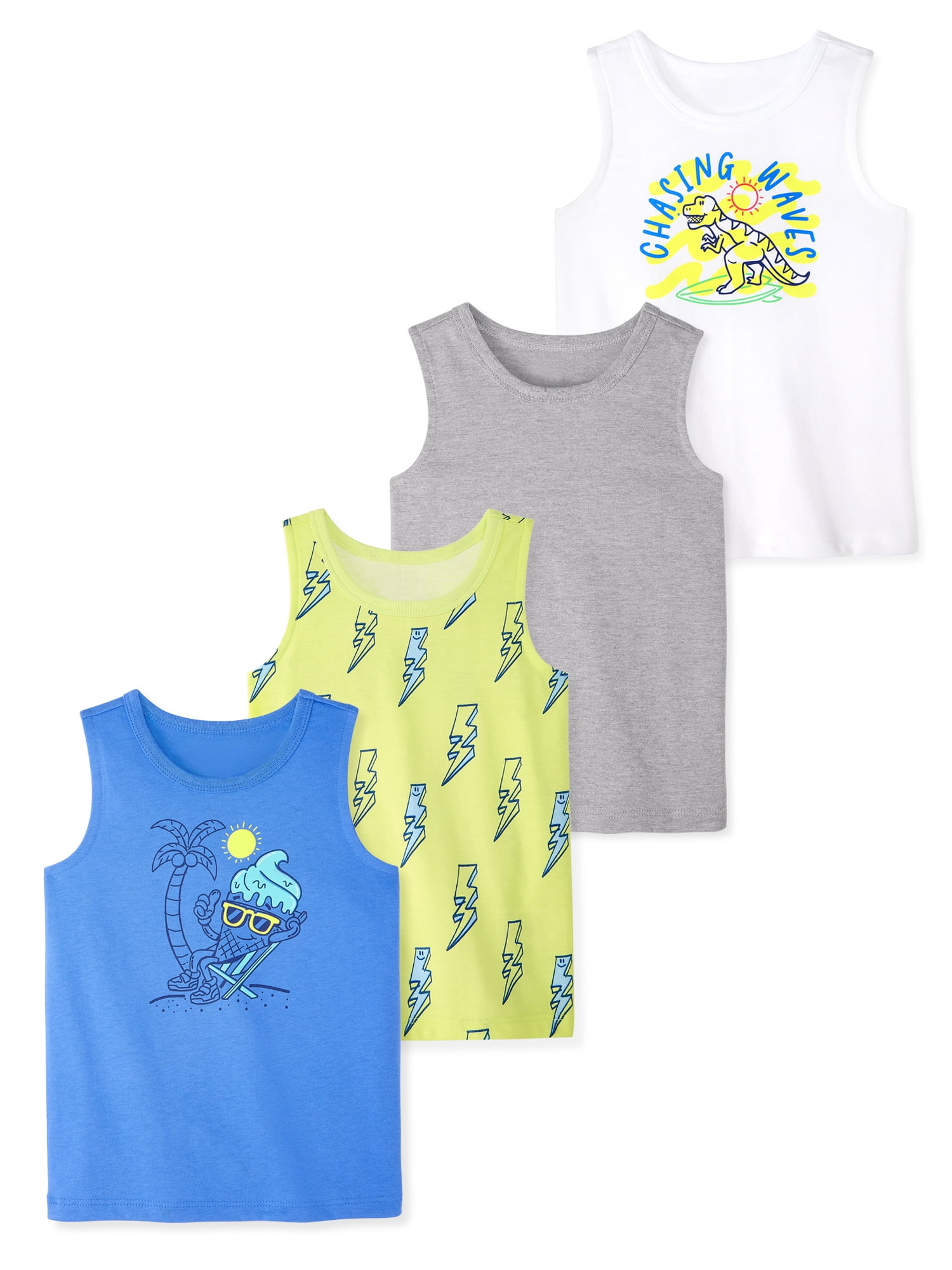Garanimals Newborn, Baby & Toddler Boy Cotton Graphic Tank Tops, 4-Pack ...