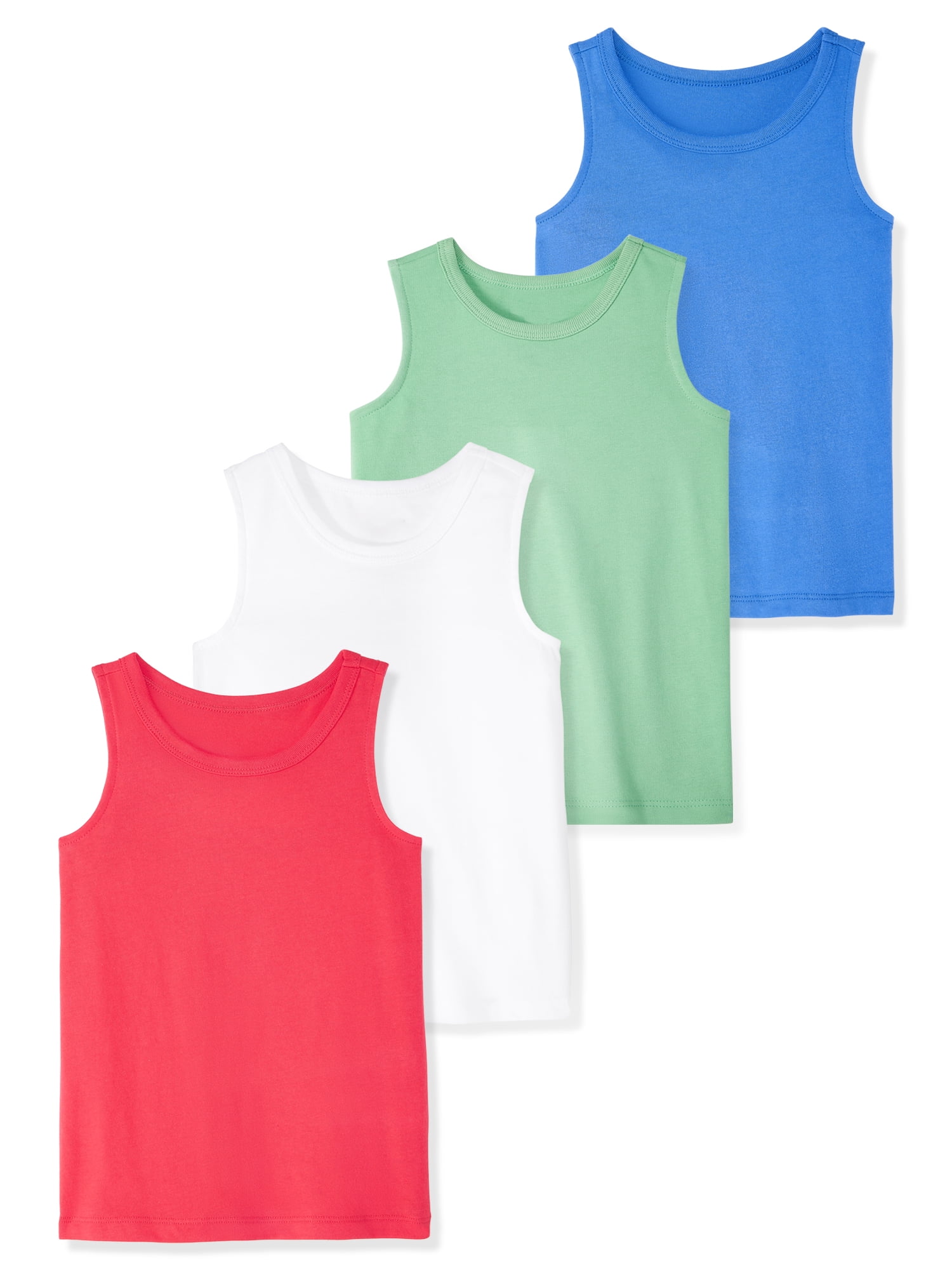 Garanimals Newborn, Baby & Toddler Boy Cotton Solid Tank Tops, 4-Pack ...