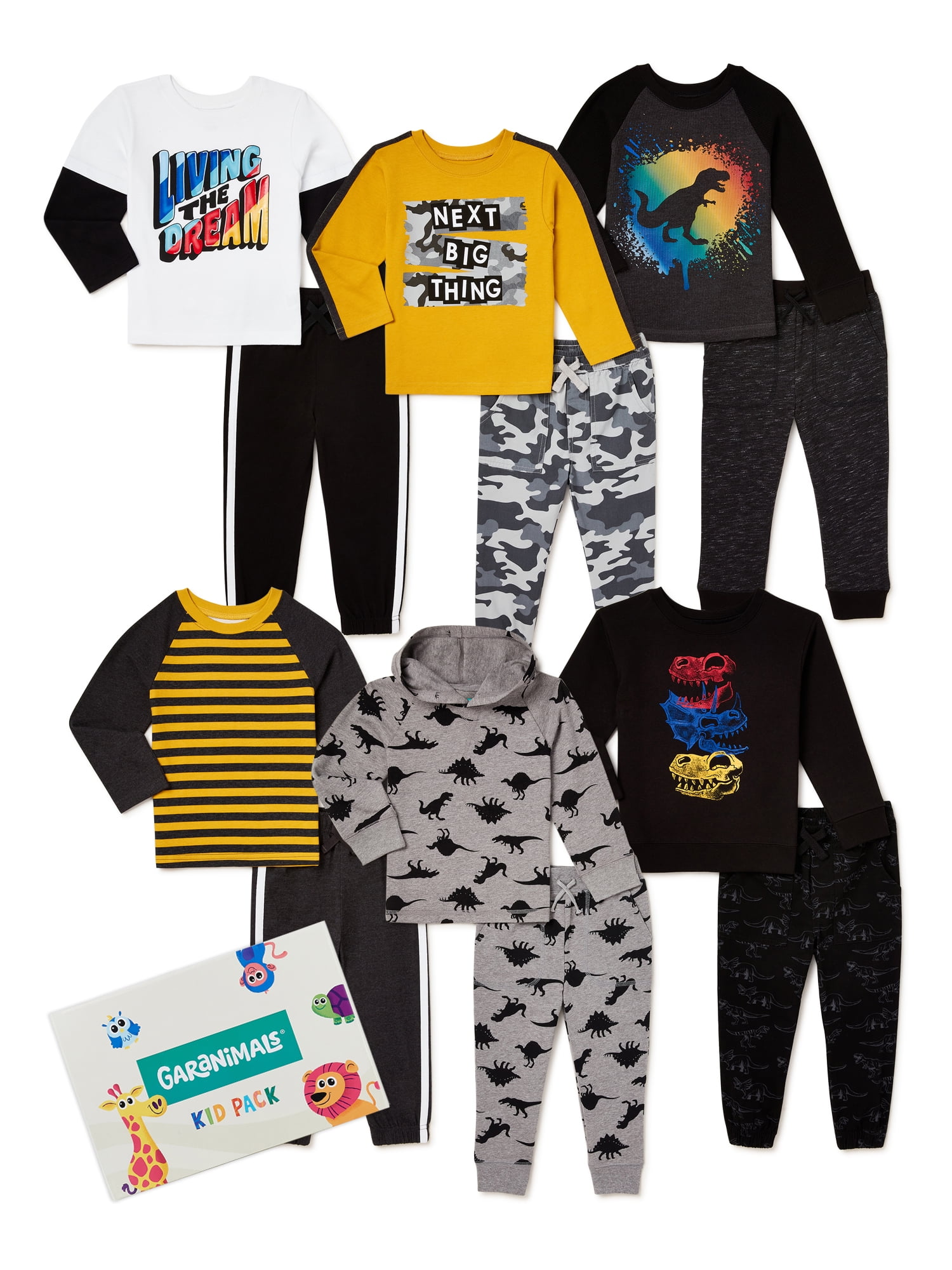 Garanimals Baby and Toddler Boy Long-Sleeve Mix and Match Kid-Pack ...