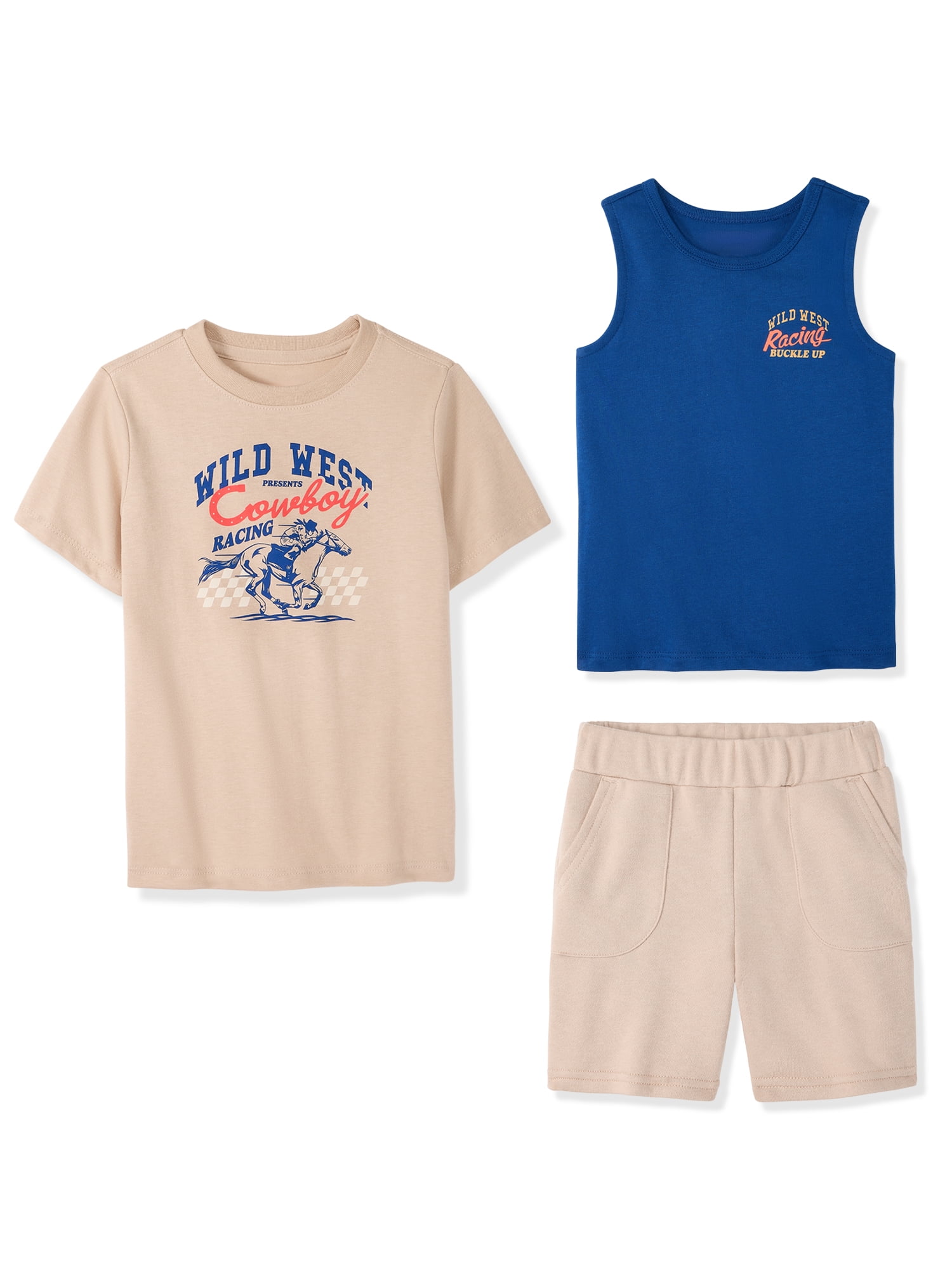 Garanimals Newborn, Baby & Toddler Boy Cotton 3-Piece Set, Graphic T ...
