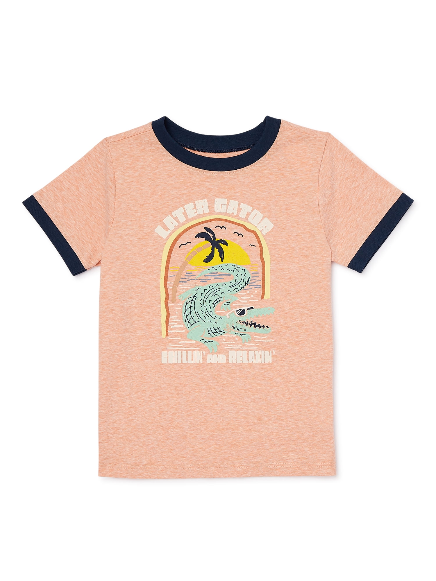 Garanimals Baby and Toddler Boy Short Sleeve Graphic Ringer T-Shirt ...