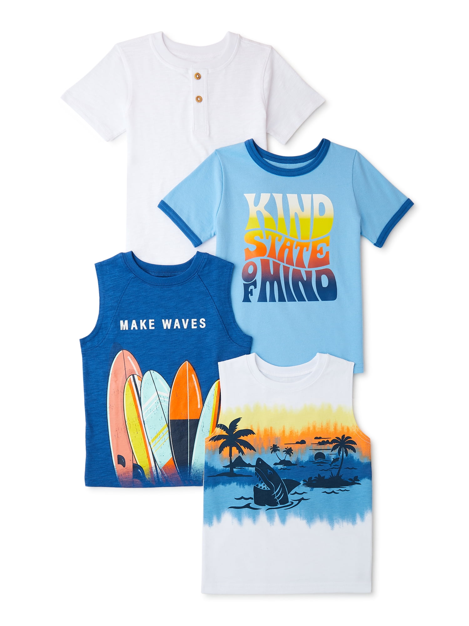 Garanimals Baby and Toddler Boys' Henley, Short-Sleeve T-Shirt and ...